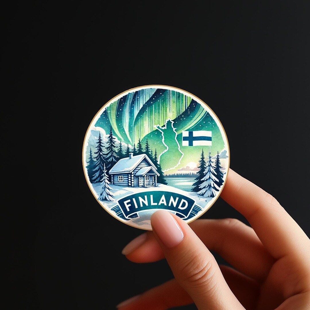 Finland Sticker: Watercolor Travel Vinyl Decal - Etsy