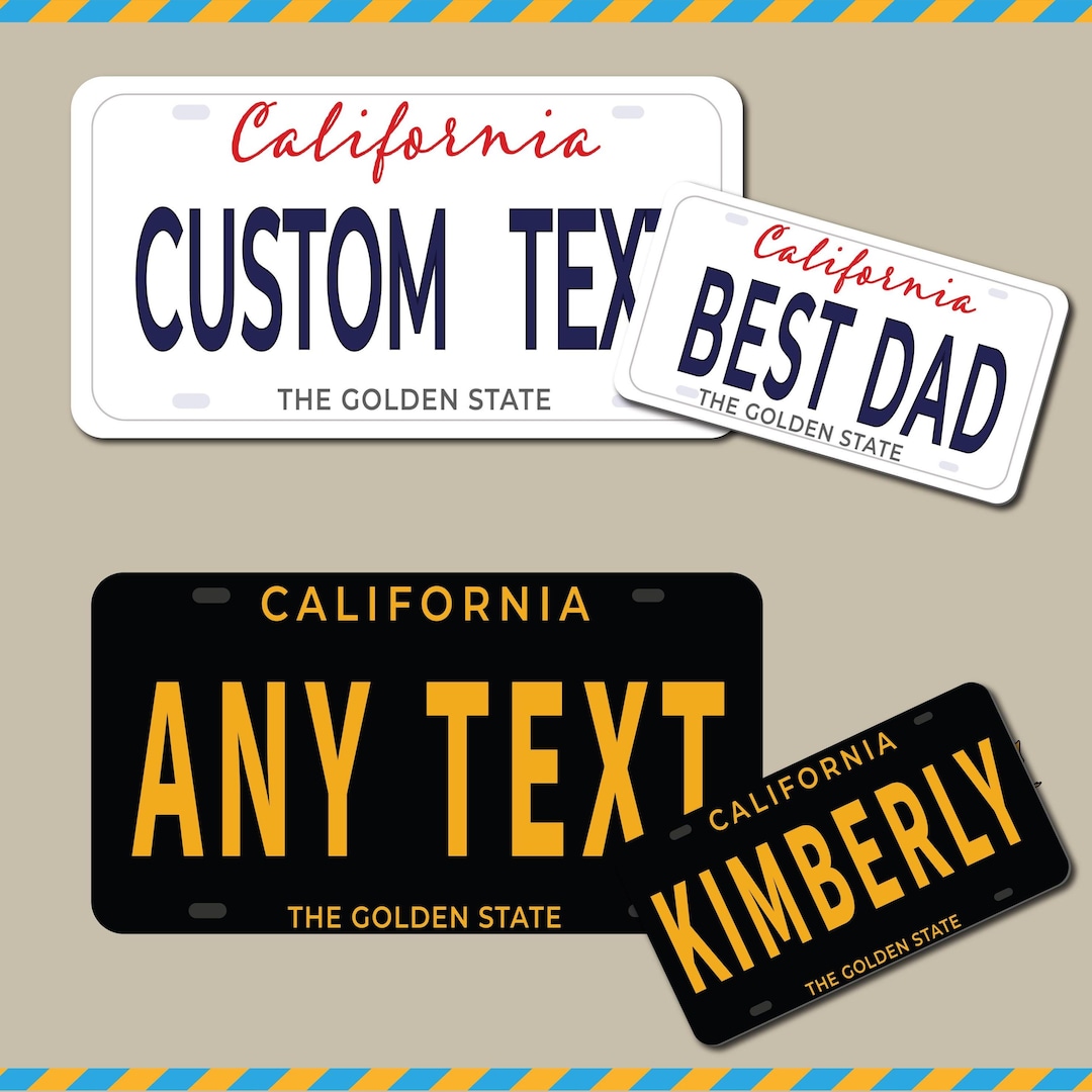 Personalized California License Plate Sticker: Custom Name, Waterproof ...
