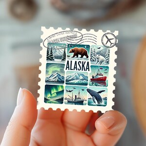 Watercolor Alaska Stamp Sticker: Waterproof Vinyl Travel Decal - Etsy