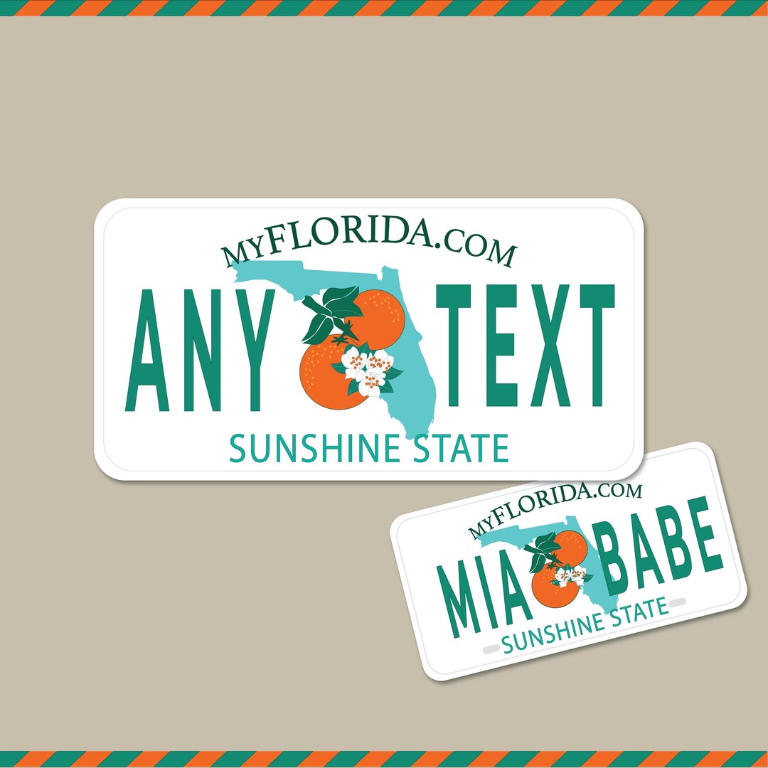 Personalized Florida License Plate Sticker: Custom Name, Waterproof ...