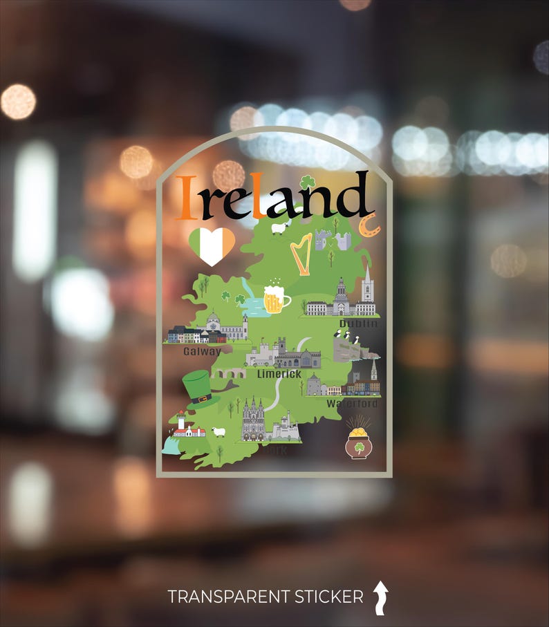 Ireland Travel Sticker: Waterproof and Weatherproof Vinyl Decal - Etsy