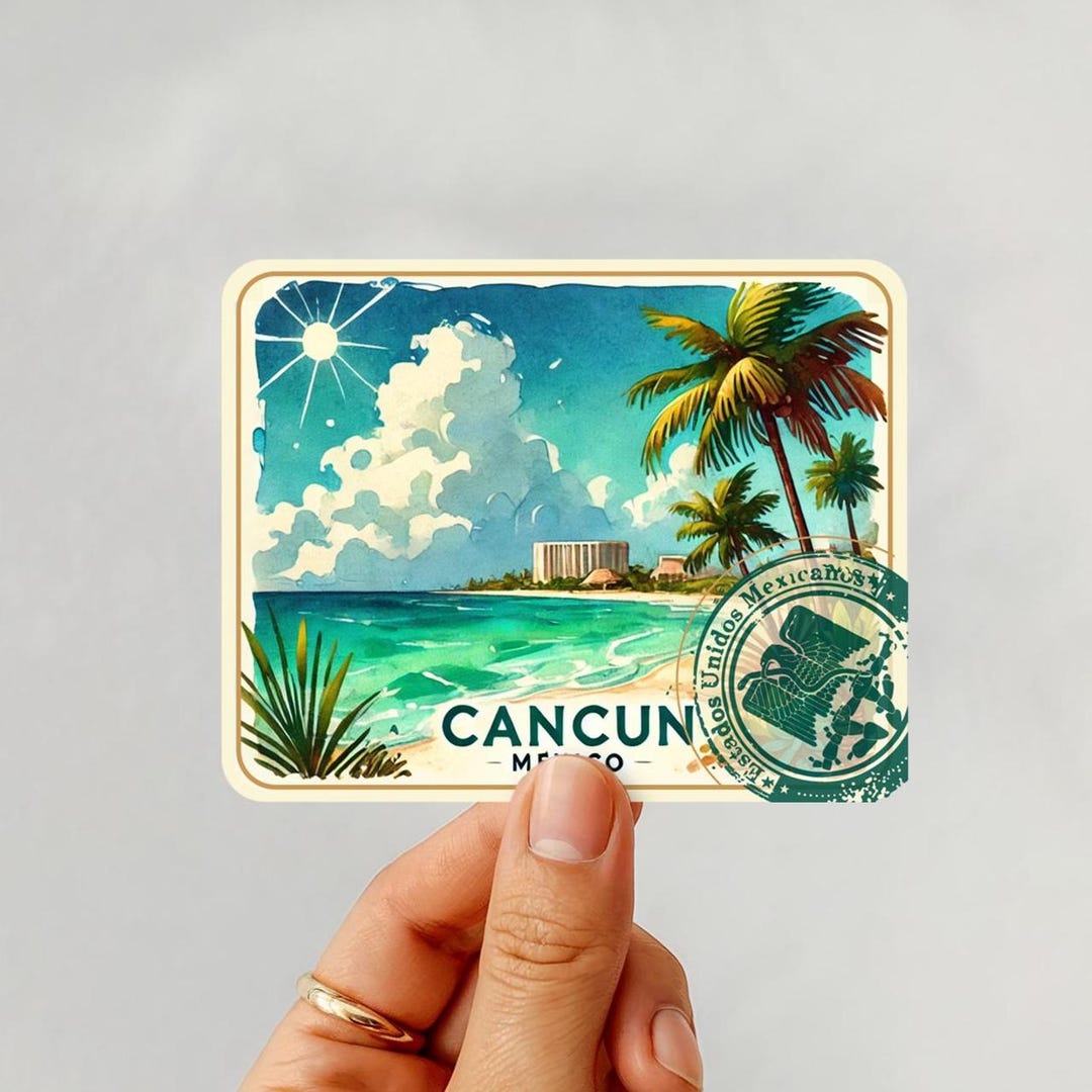 Cancun Mexico Vinyl Sticker: Waterproof Travel Decal - Etsy
