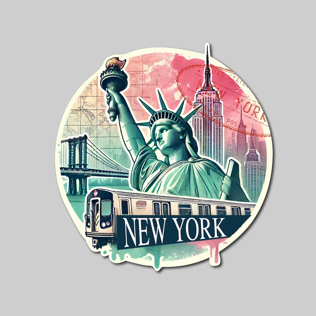 New York Sticker Weatherproof Waterproof Decal, Suitcase, Car Luggage ...