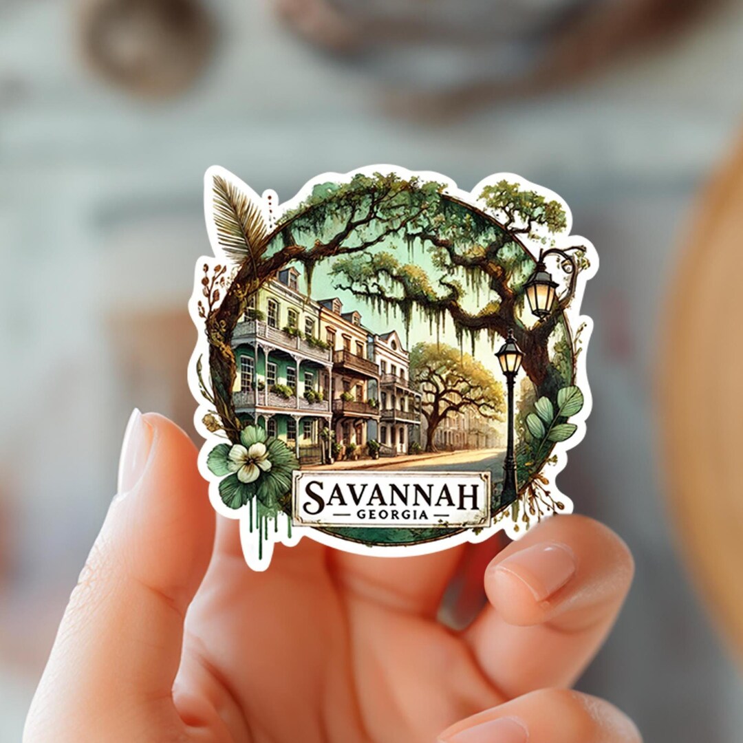 Savannah Georgia Sticker: Watercolor Travel Decal, Waterproof Sticker ...