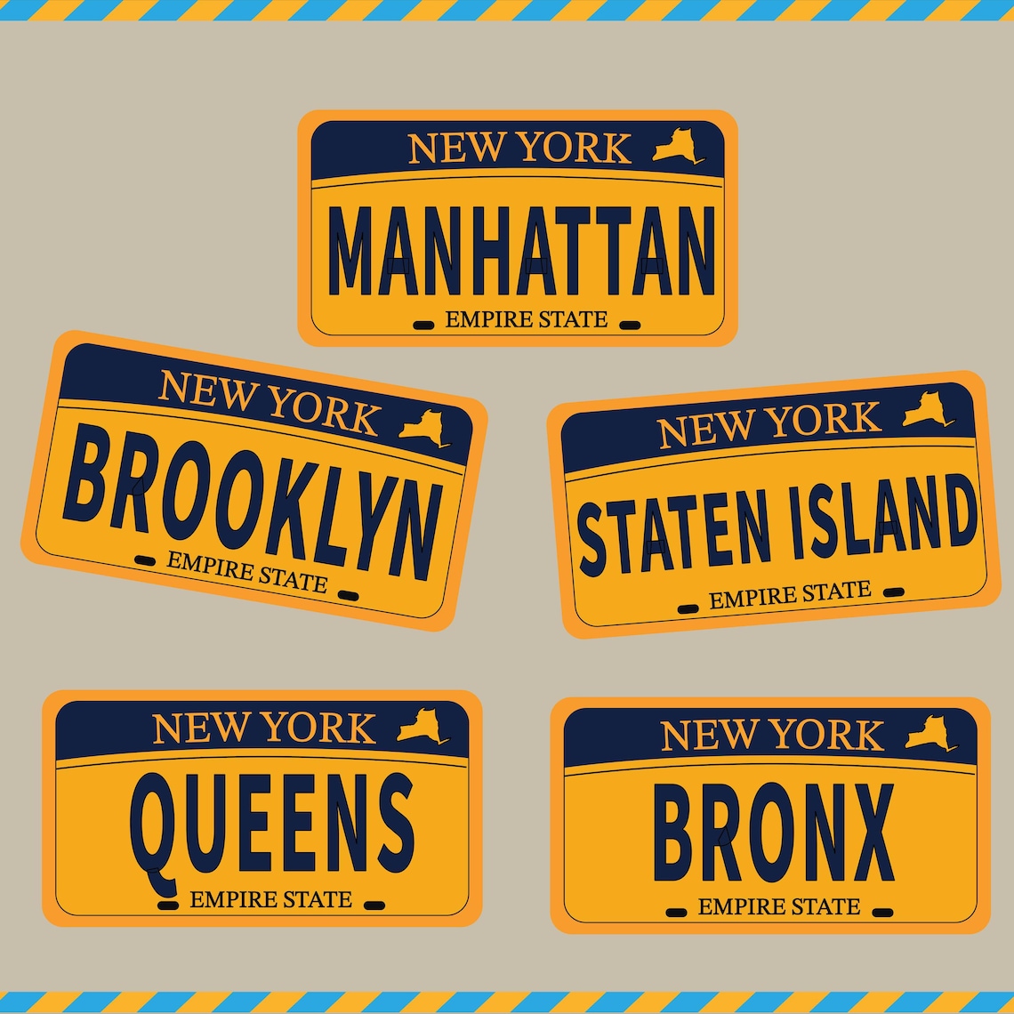 New York City Borough License Plate Sticker: Waterproof Vinyl Decal - Etsy