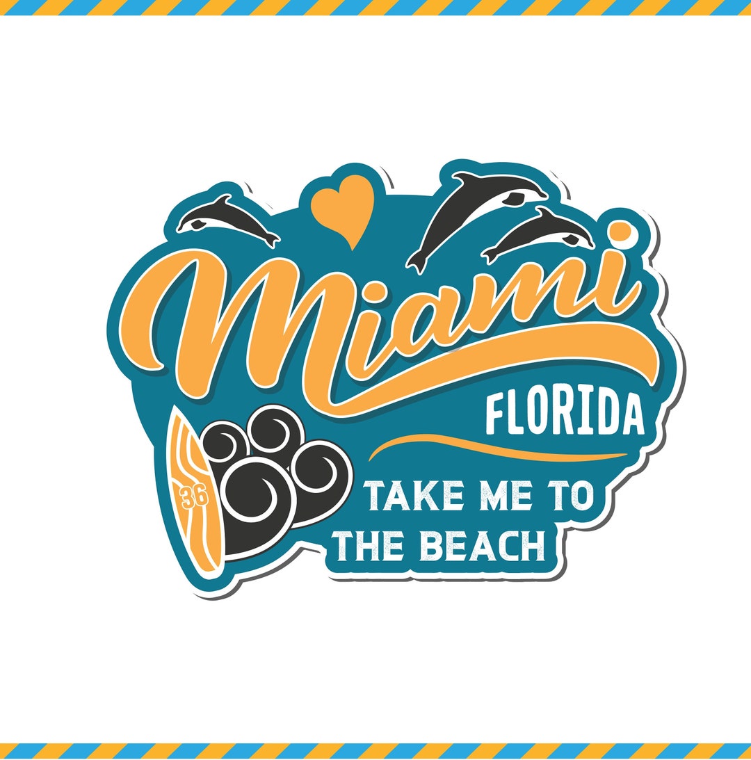 Miami Florida Sticker, Miami Decal, Florida Vinyl Sticker, Travel ...