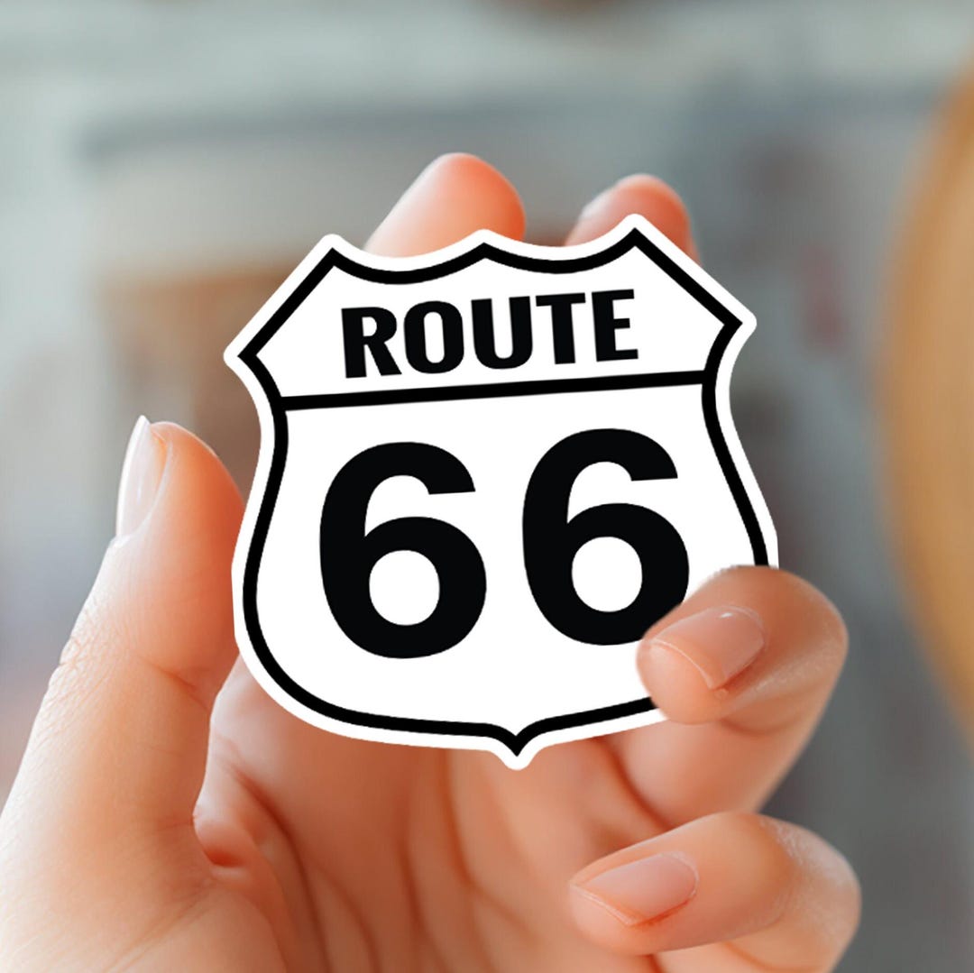 Route 66 Sticker, United States Road Sign, Road Trip Route Die Cut ...