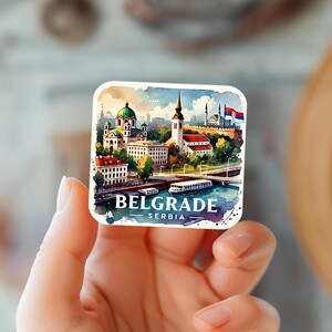 Belgrade Serbia Sticker: Watercolor Travel Vinyl Decal - Etsy
