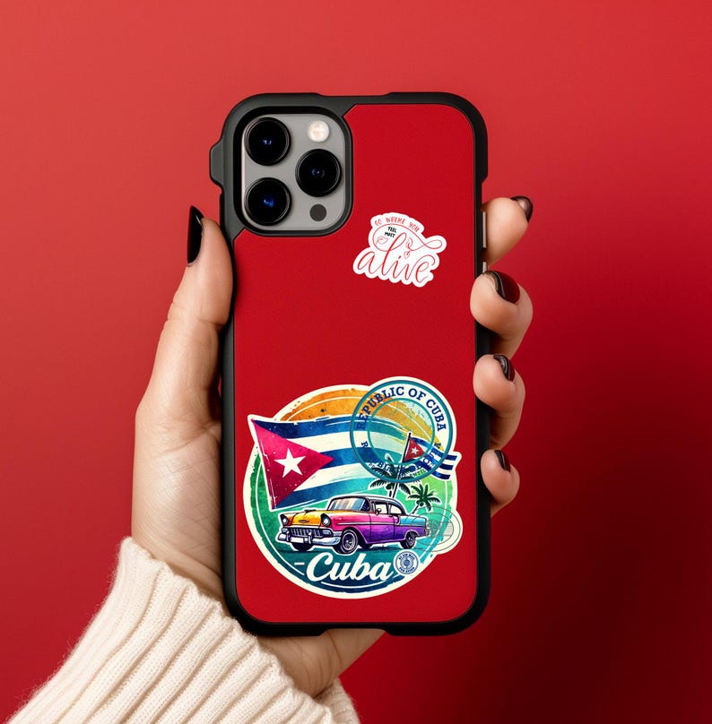 Cuba Travel Sticker: Waterproof Vinyl, Watercolor Style - Etsy