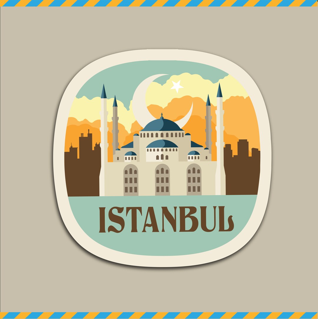 Istanbul Sticker Istanbul Turkey Vinyl Sticker Travel Ephemera ...