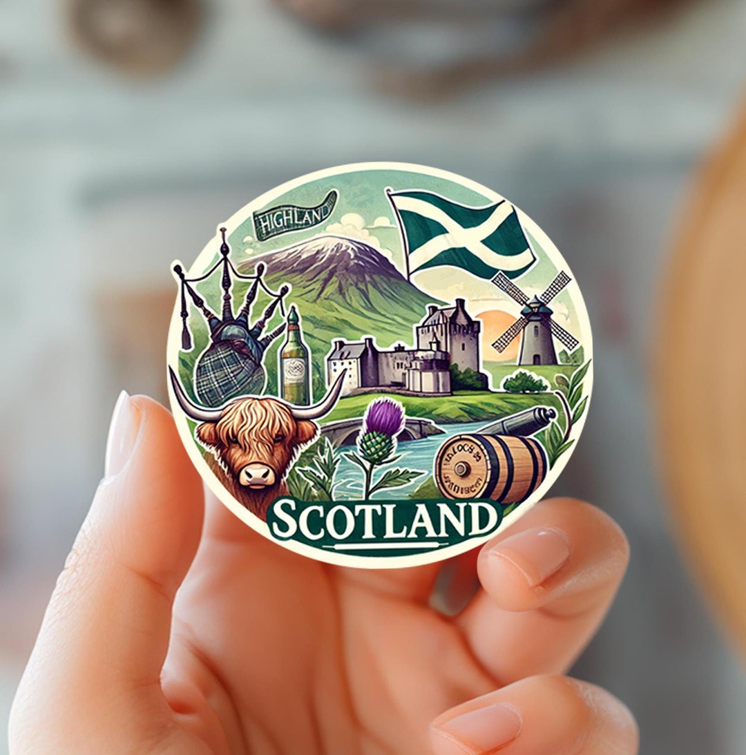 Scotland Travel Sticker: Watercolor Scottish Decal - Etsy