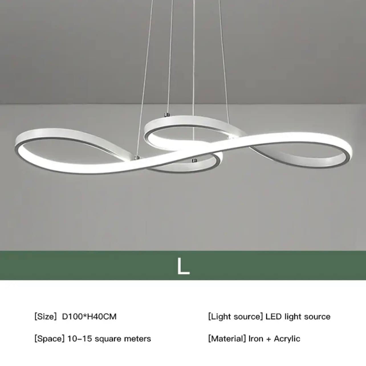 Modern Wavy LED Chandelier Ceiling Pendant Light Dimmable - Etsy