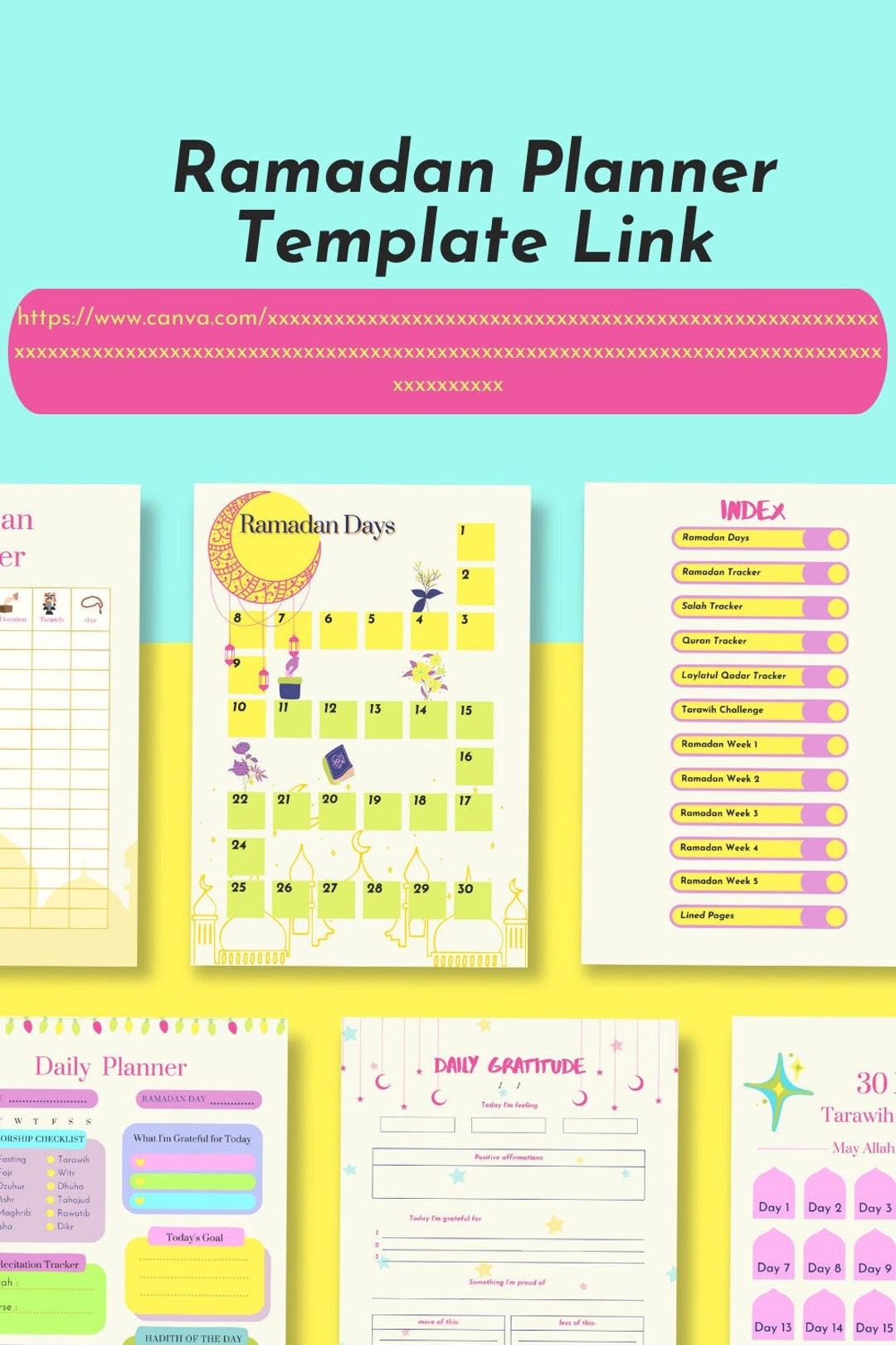 Ramadan Planner Template, Undated Planner, Digital and Printable ...