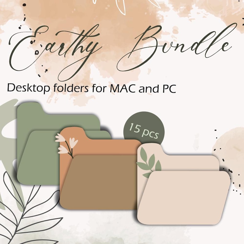 Earthy Tones Folder Icons for Mac and PC | Minimalist Desktop Aesthetic ...