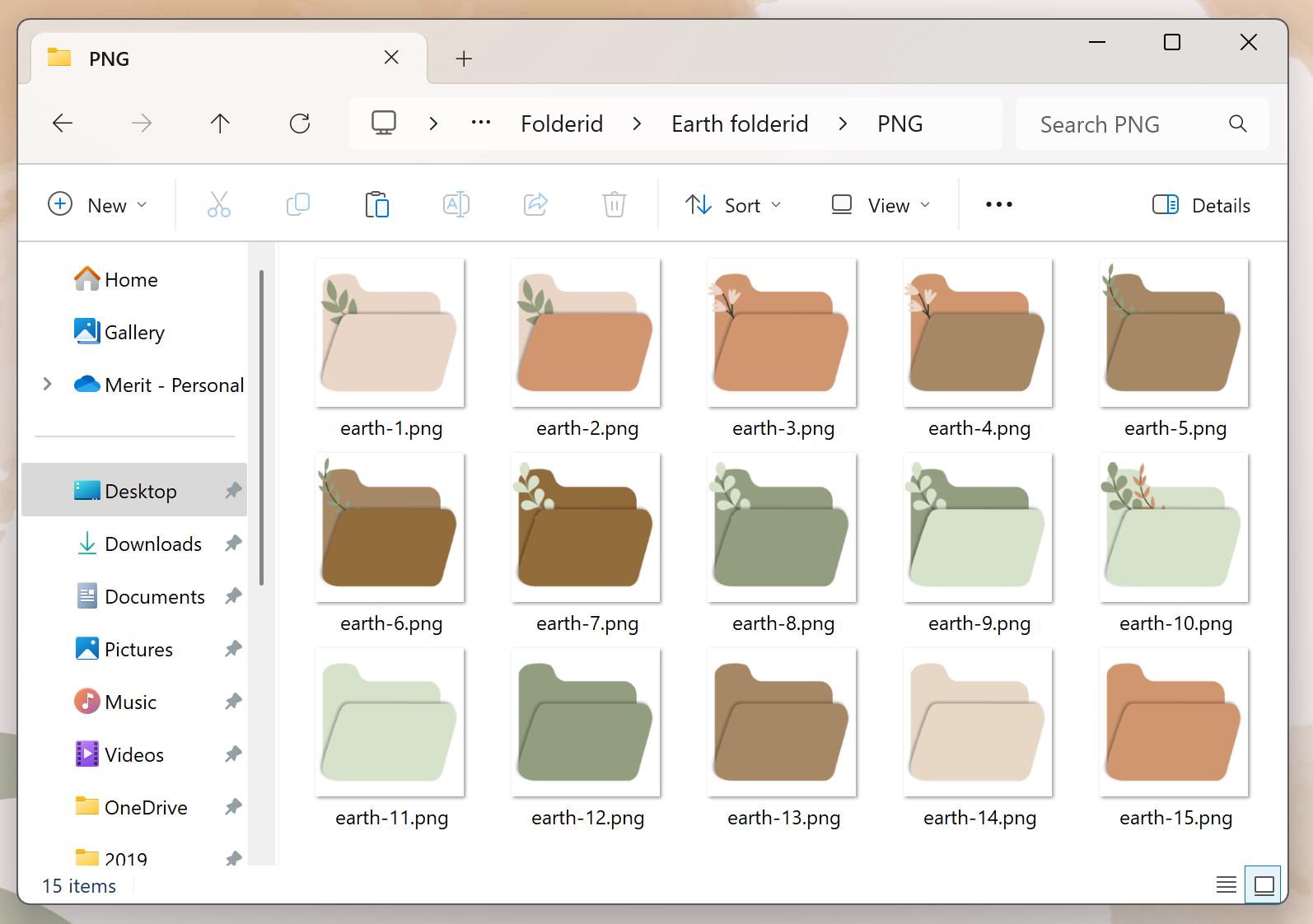 Earthy Tones Folder Icons for Mac and PC | Minimalist Desktop Aesthetic ...