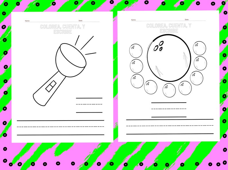 Spanish Bundle Color, Count, Trace and Write for Kinder and First Grade ...