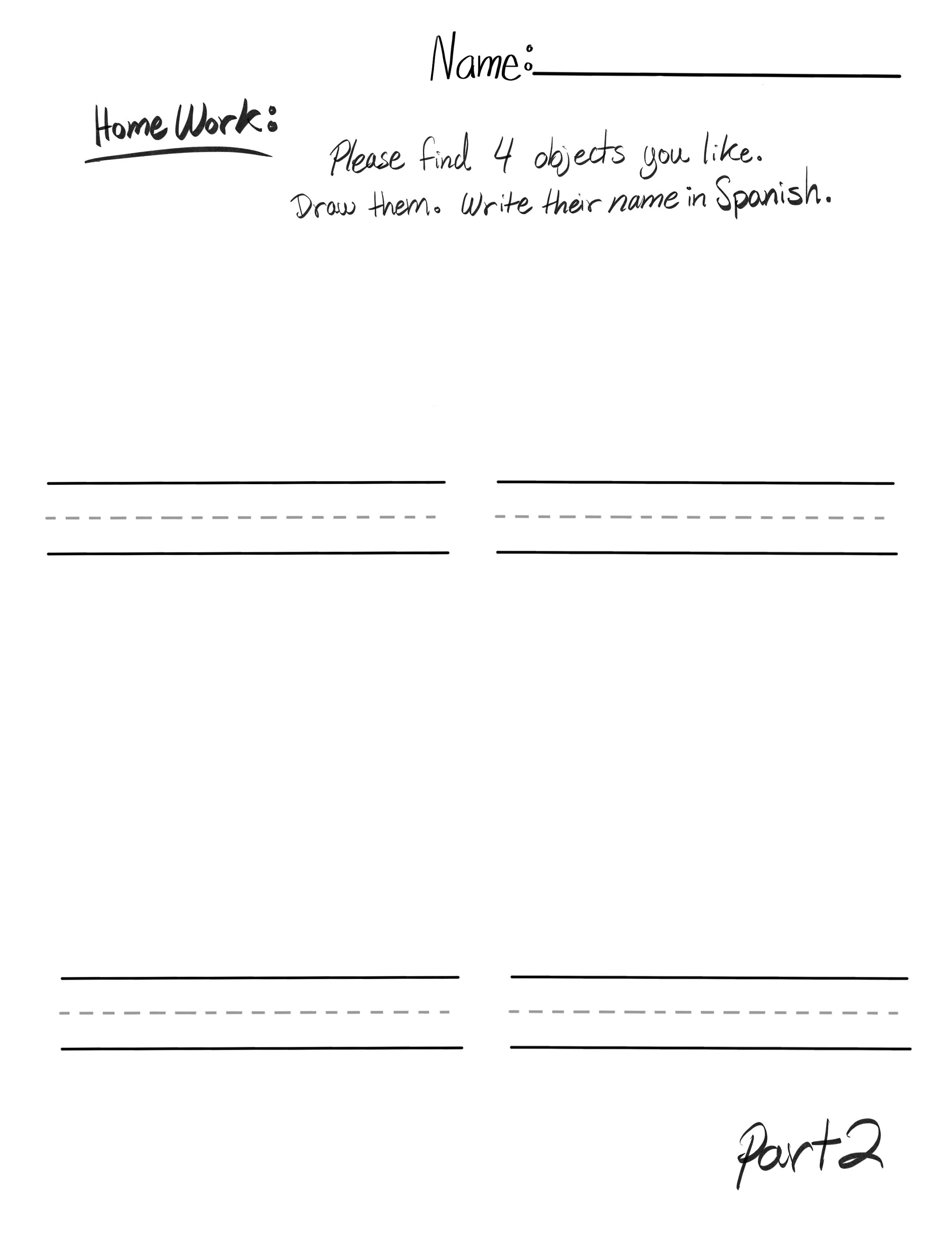 Spanish and English Language Learning Downloadable PDF Worksheets ...