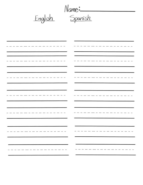 English Spanish Worksheets