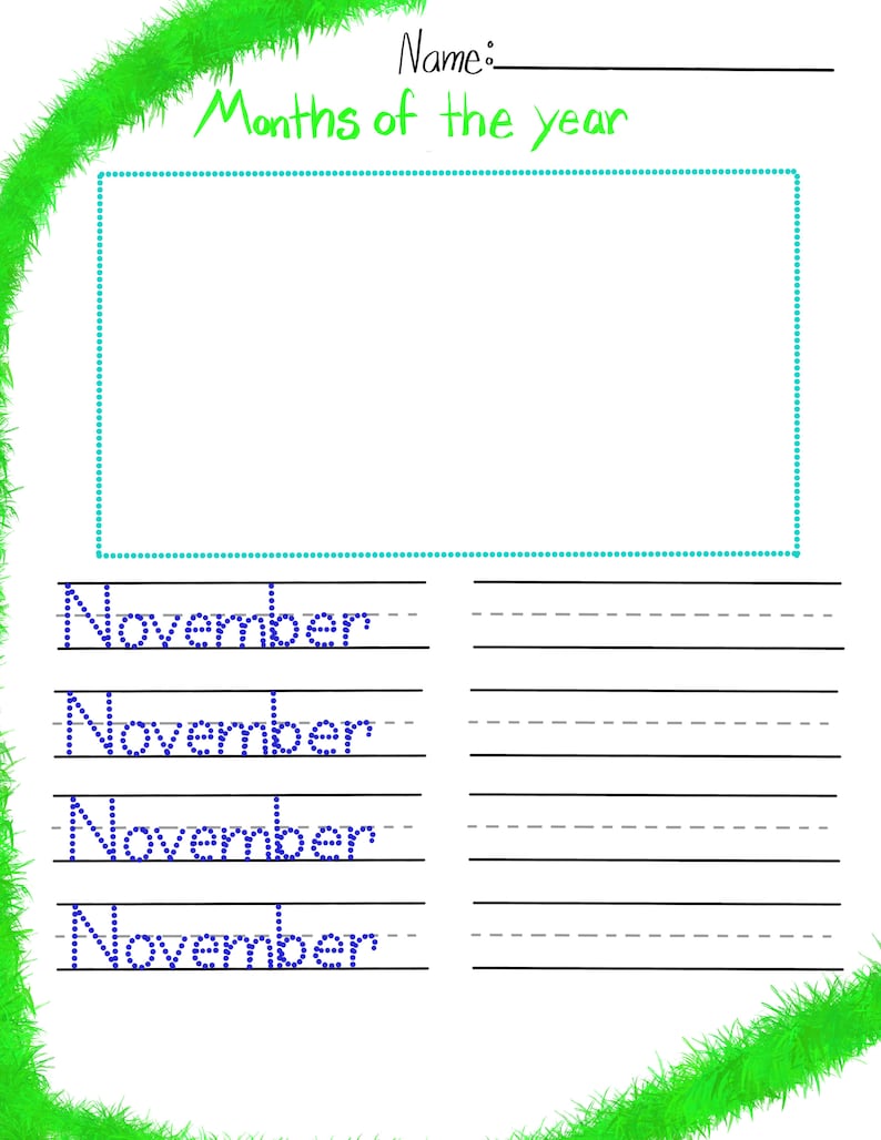 Months of the Year Bundle English Downloadable PDF Worksheets Kinder ...
