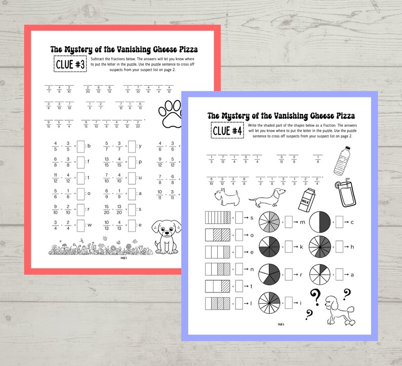 Math Worksheet, Fraction Practice, Math Mystery for Teachers and ...