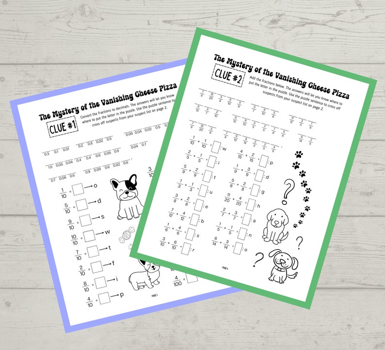 Math Worksheet, Fraction Practice, Math Mystery for Teachers and ...