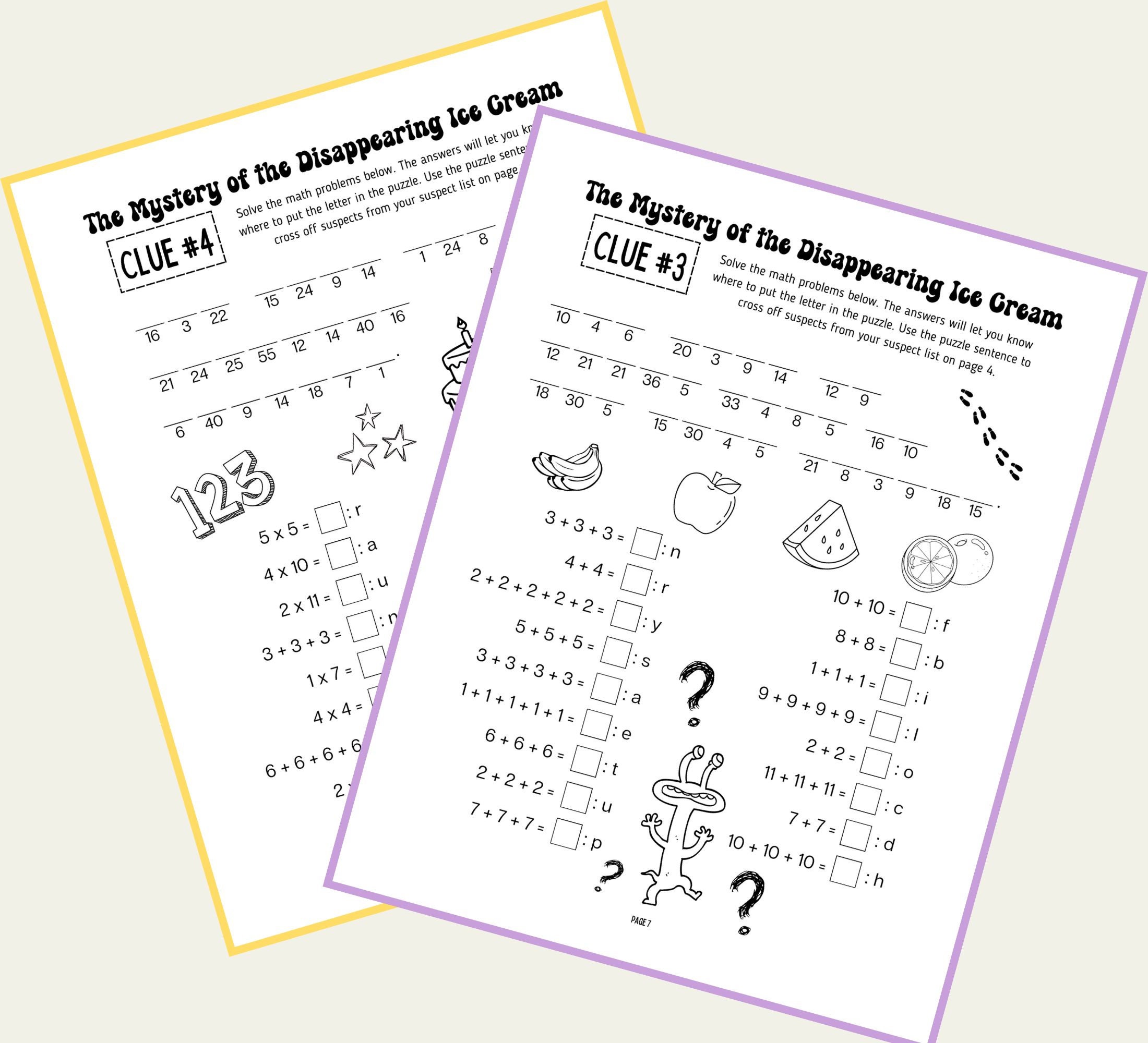 Math Worksheet, Multiplication Practice, Mystery Math Worksheet - Etsy