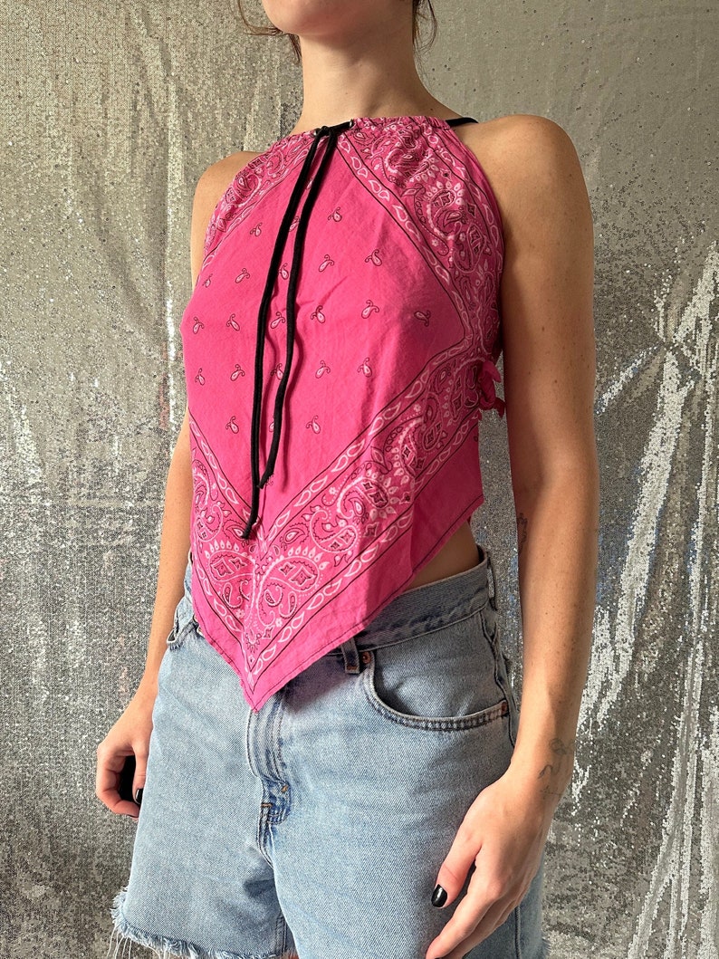 Rare Early 2000s Pink Paisley Bandana Tank Top - Etsy