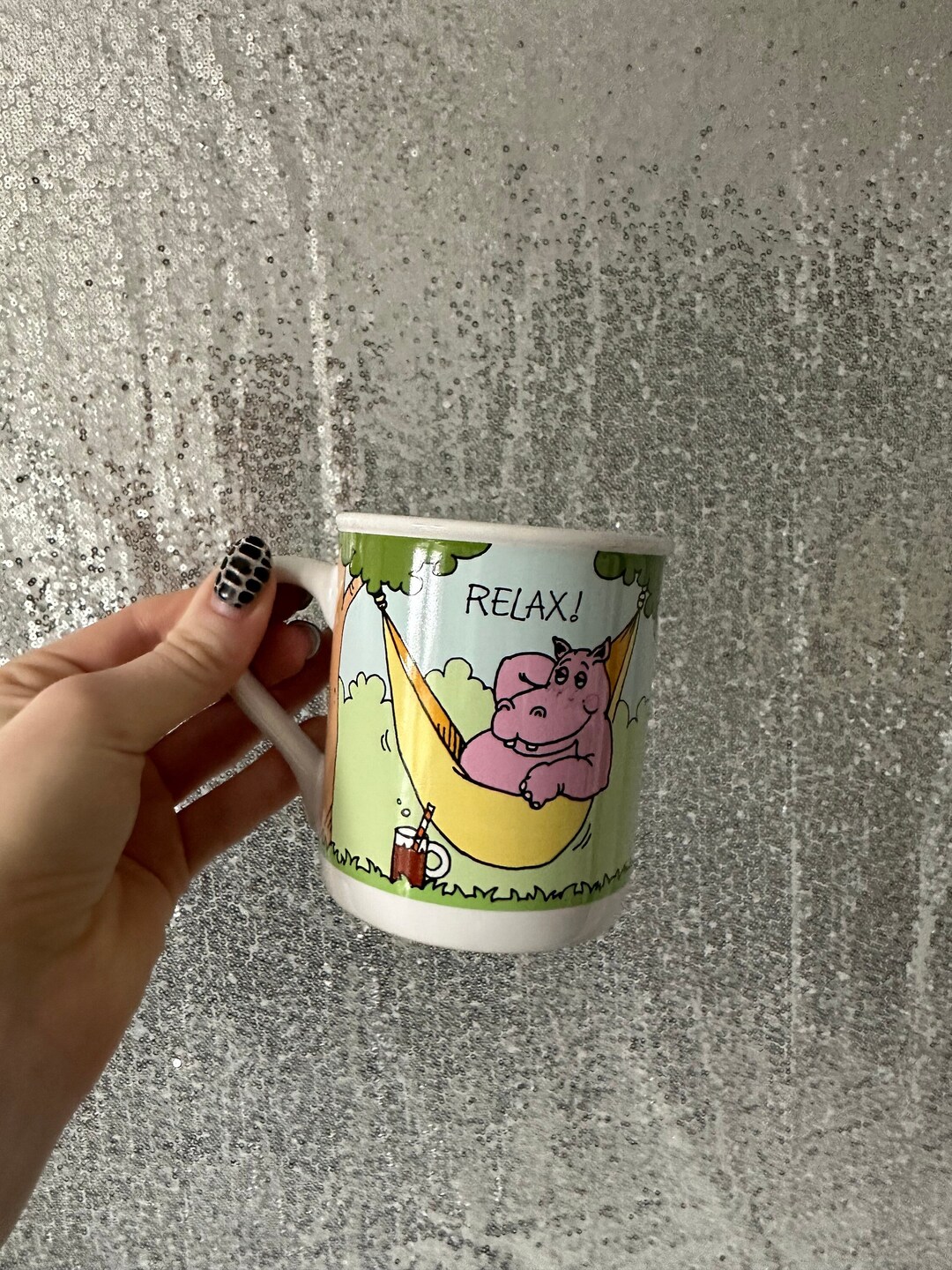 Vintage Hallmark Hippo Mug - Etsy