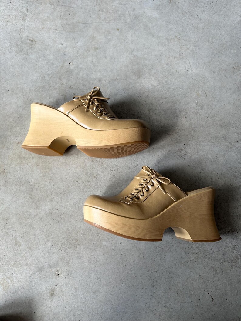 Gorgeous Deadstock 70s Bamboo Wood Clogs Colour Beige - Etsy