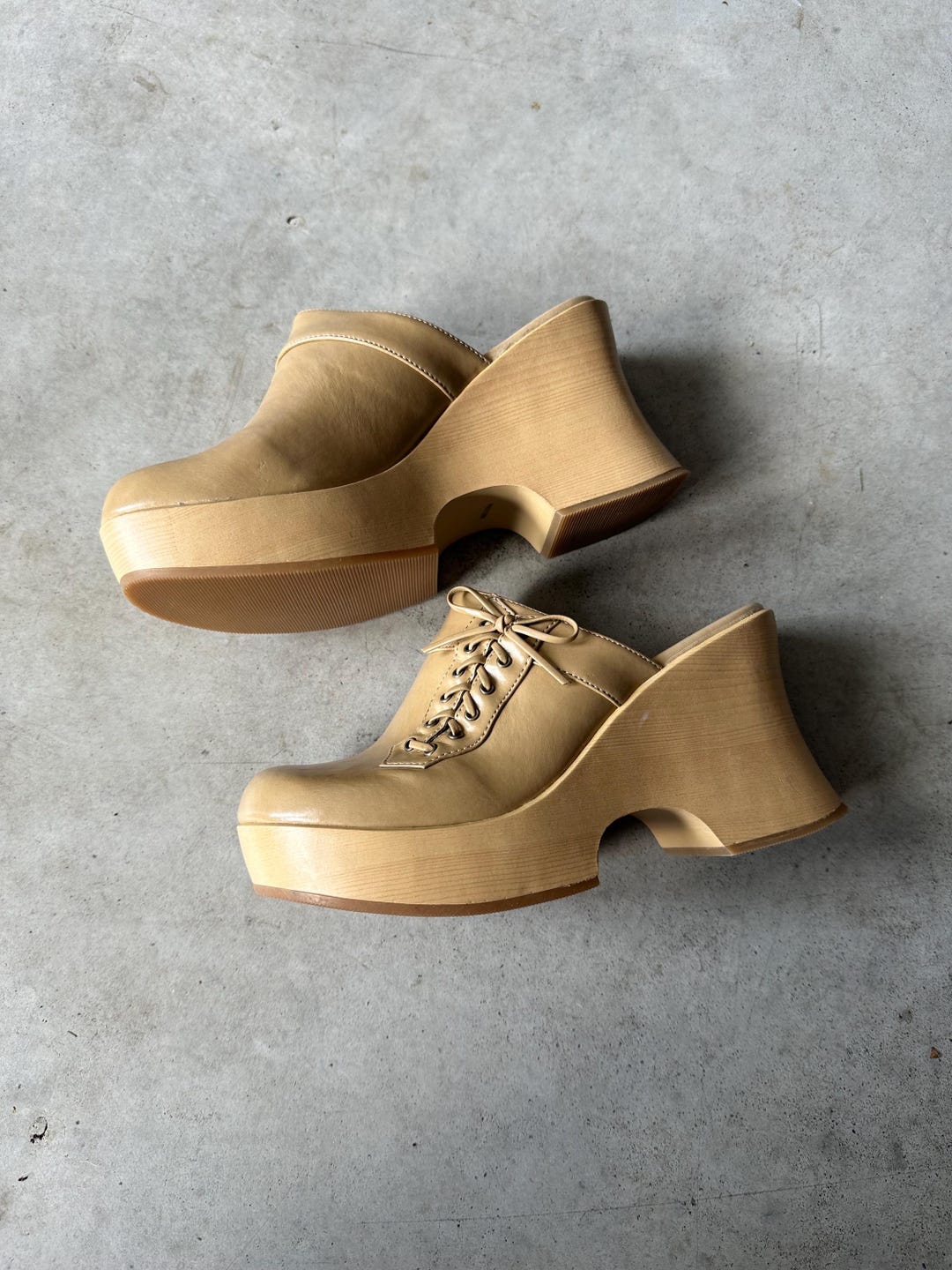 Gorgeous Deadstock 70s Bamboo Wood Clogs Colour Beige - Etsy