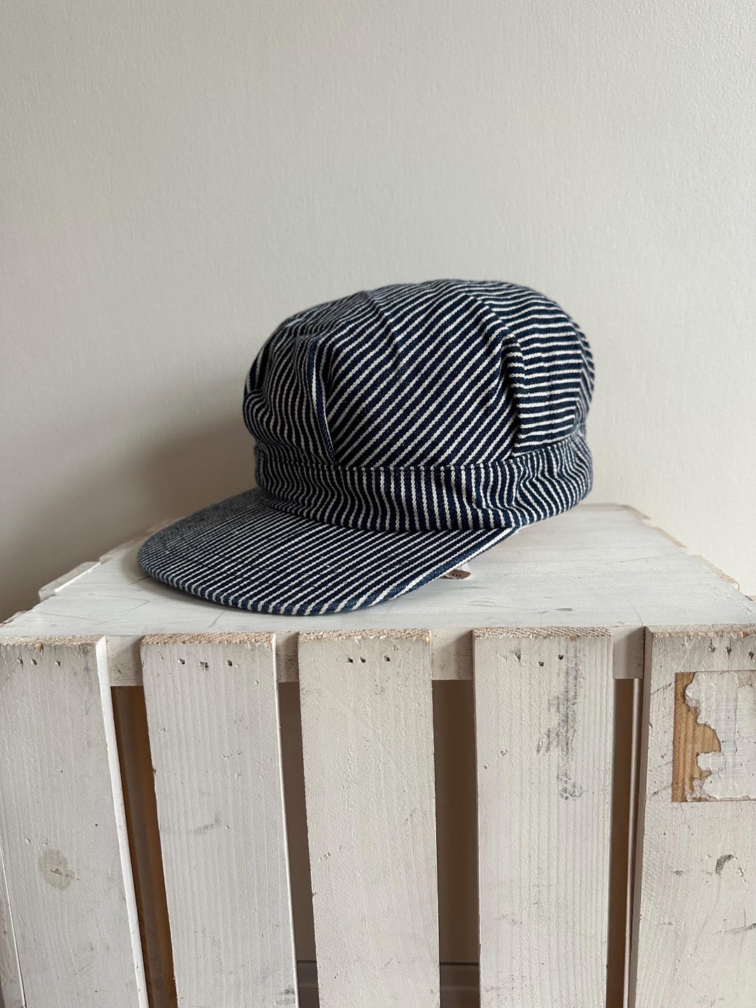 90s Vintage Hickory Striped Train Conductor Stretch Fit Hat Cap - Etsy