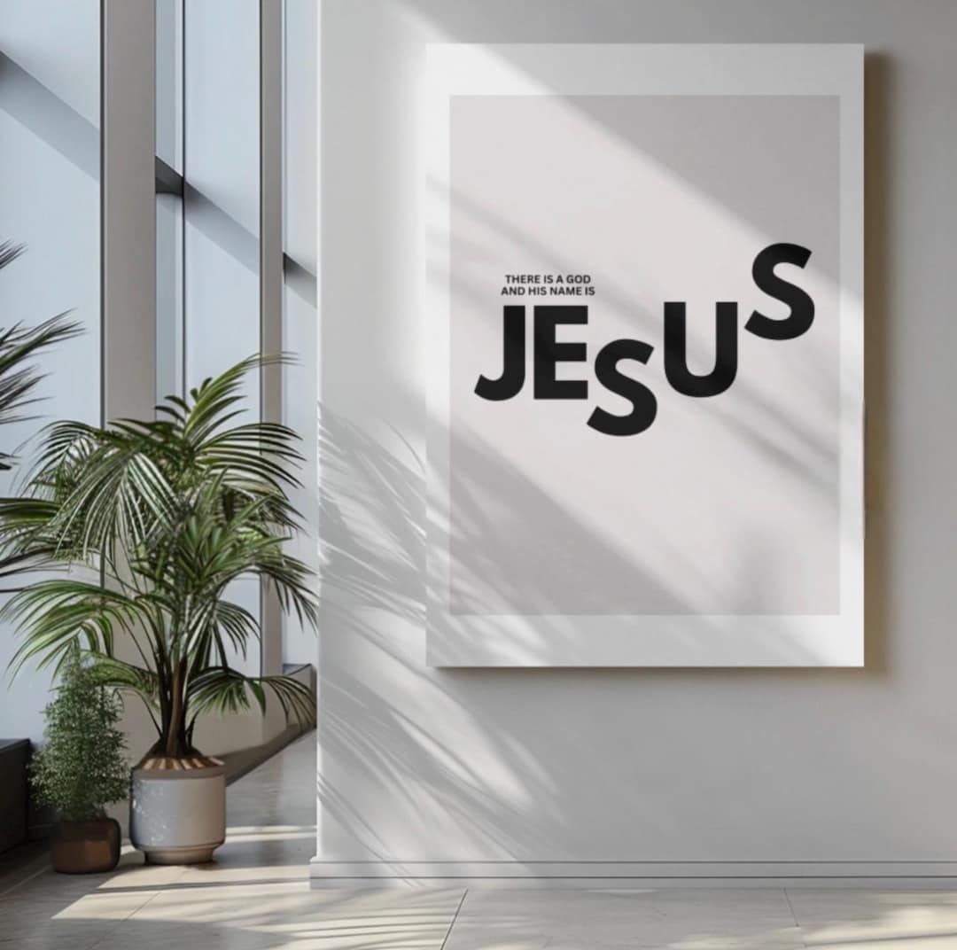 Minimalist Jesus Wall Art | Christian Typography Print | Modern Faith ...