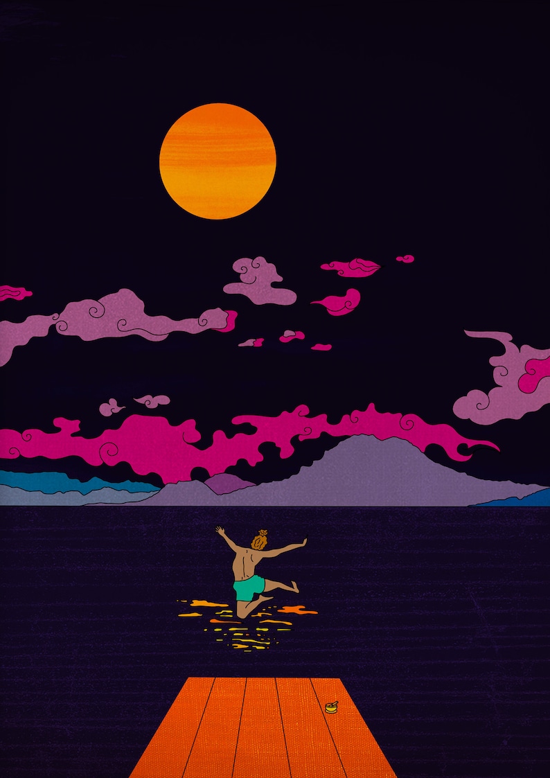 Peace & Calm After Vipassana and Full Moon Swim - Digital Art Inspired ...