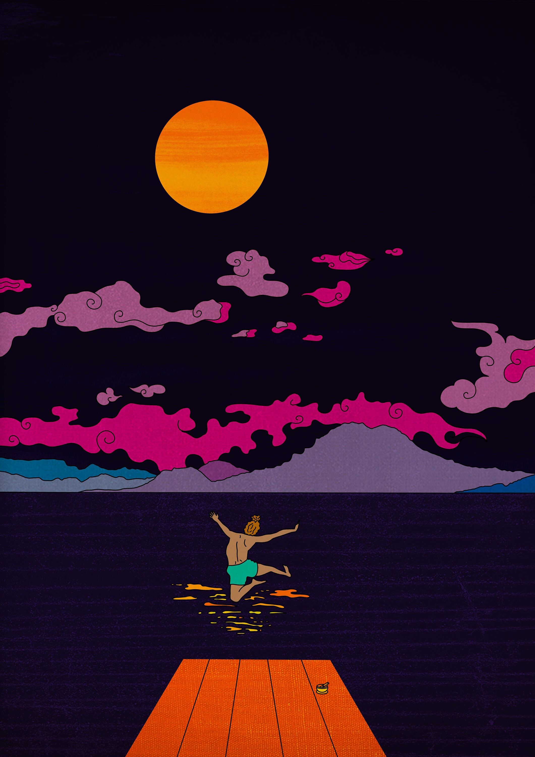 Peace & Calm After Vipassana and Full Moon Swim - Digital Art Inspired ...