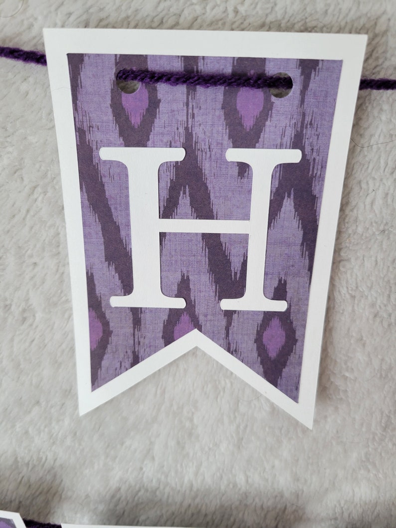 Happy Birthday Banner, Purple Birthday Decor, Garland, Party ...