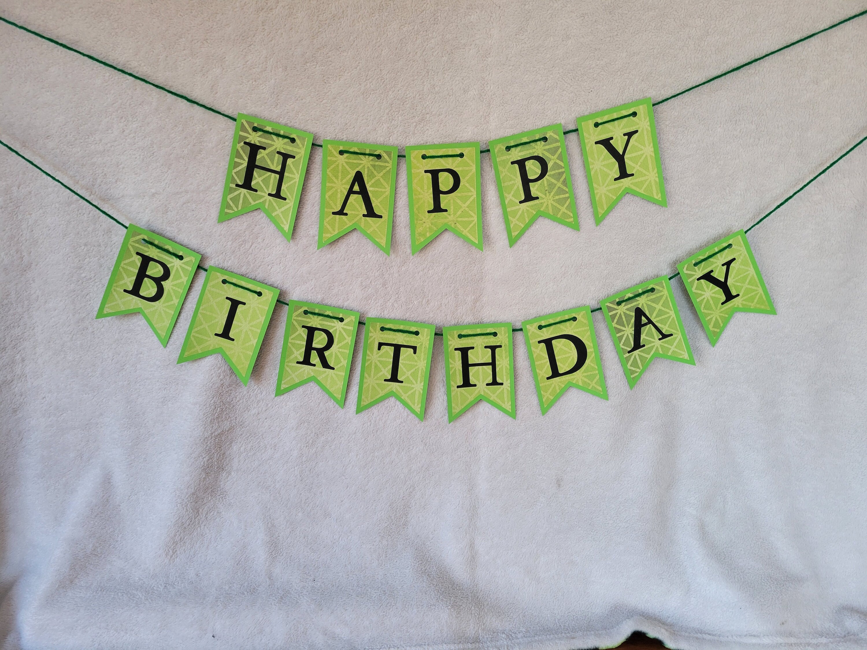 Happy Birthday Banner , Green Birthday Decor, Garland, Party ...