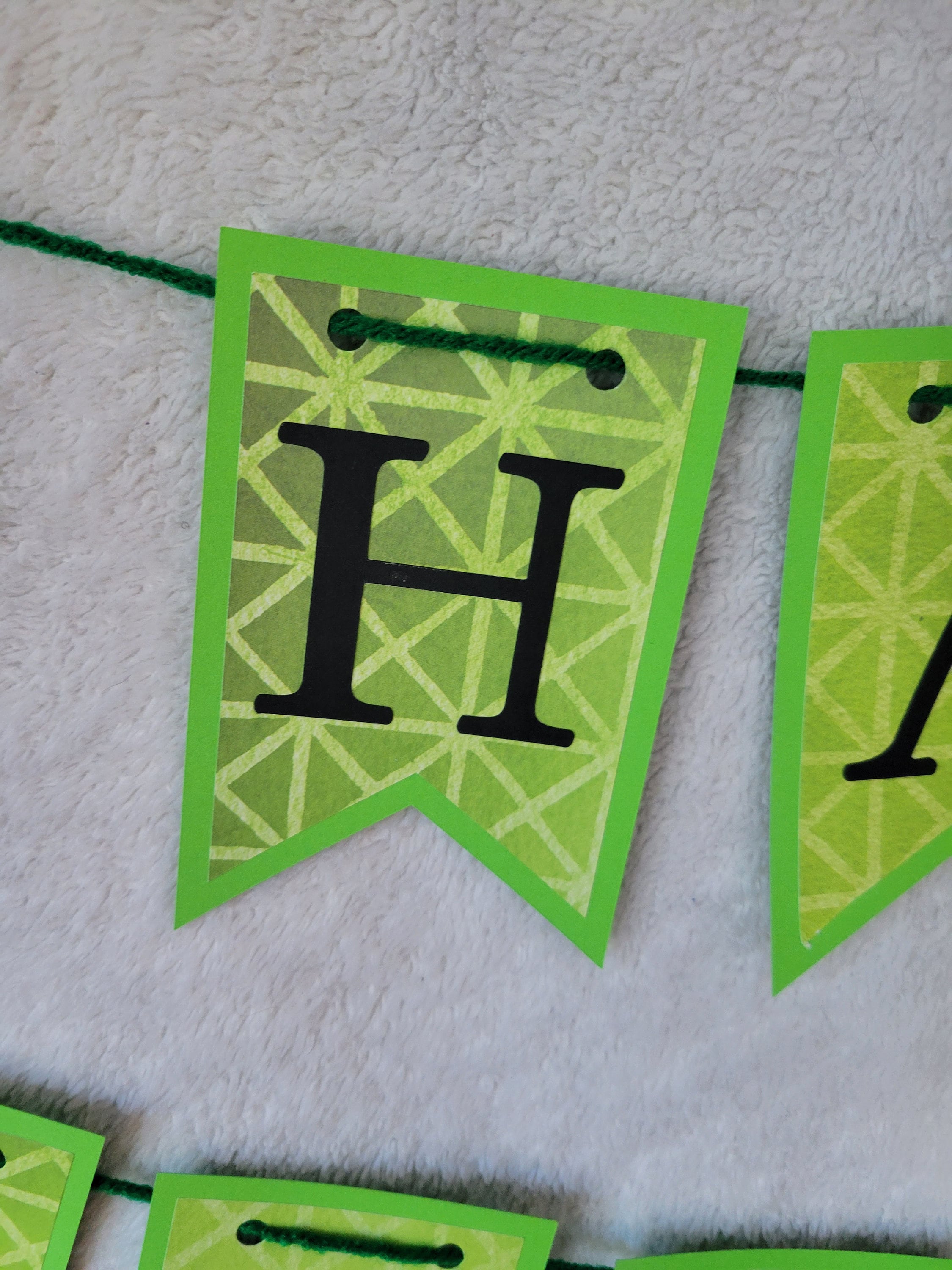 Happy Birthday Banner , Green Birthday Decor, Garland, Party ...