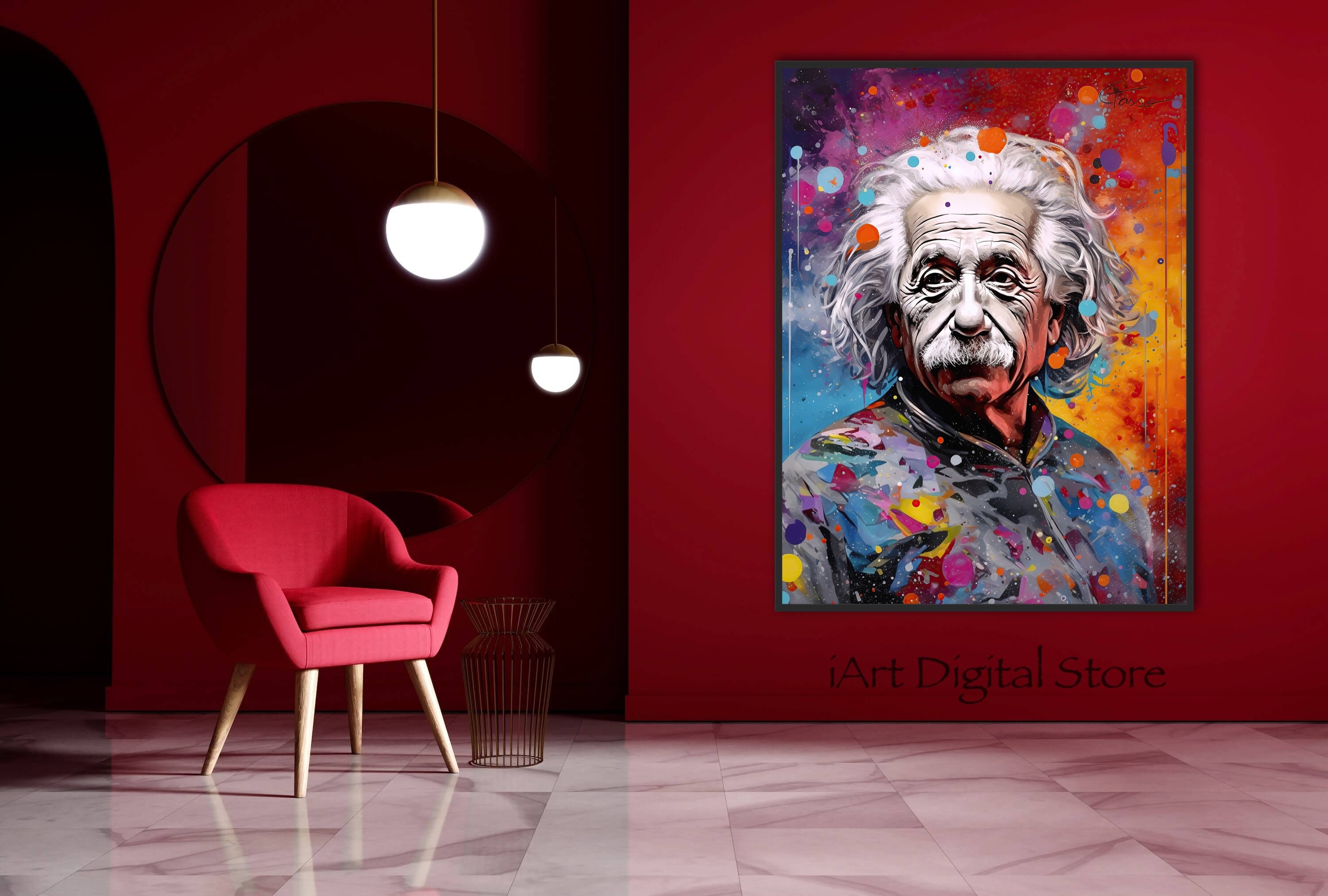 Albert Einstein Portrait Pop Art, Colorful Paint, Wall Art Printable ...