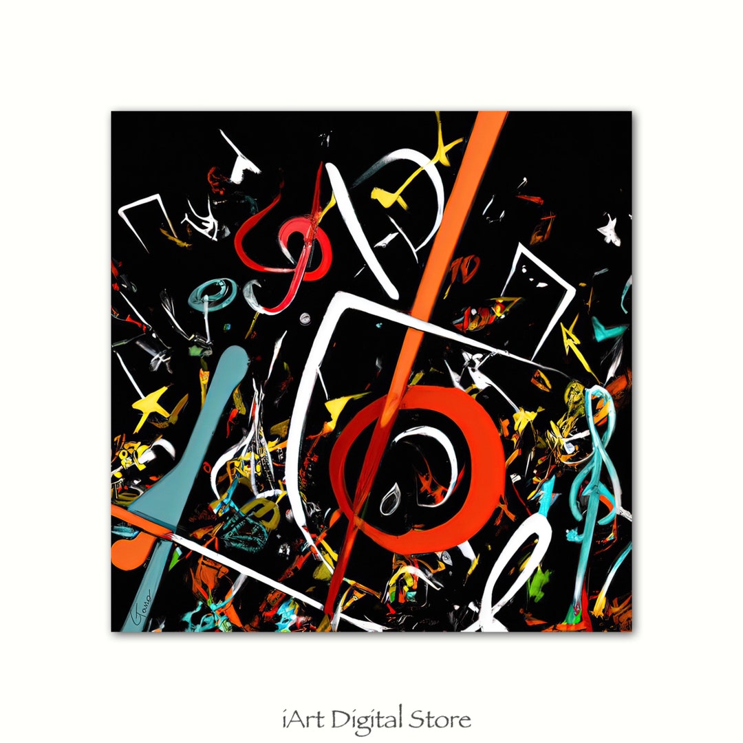 Music Abstract Painting, Wall Art Printable, Printable Digital Download ...