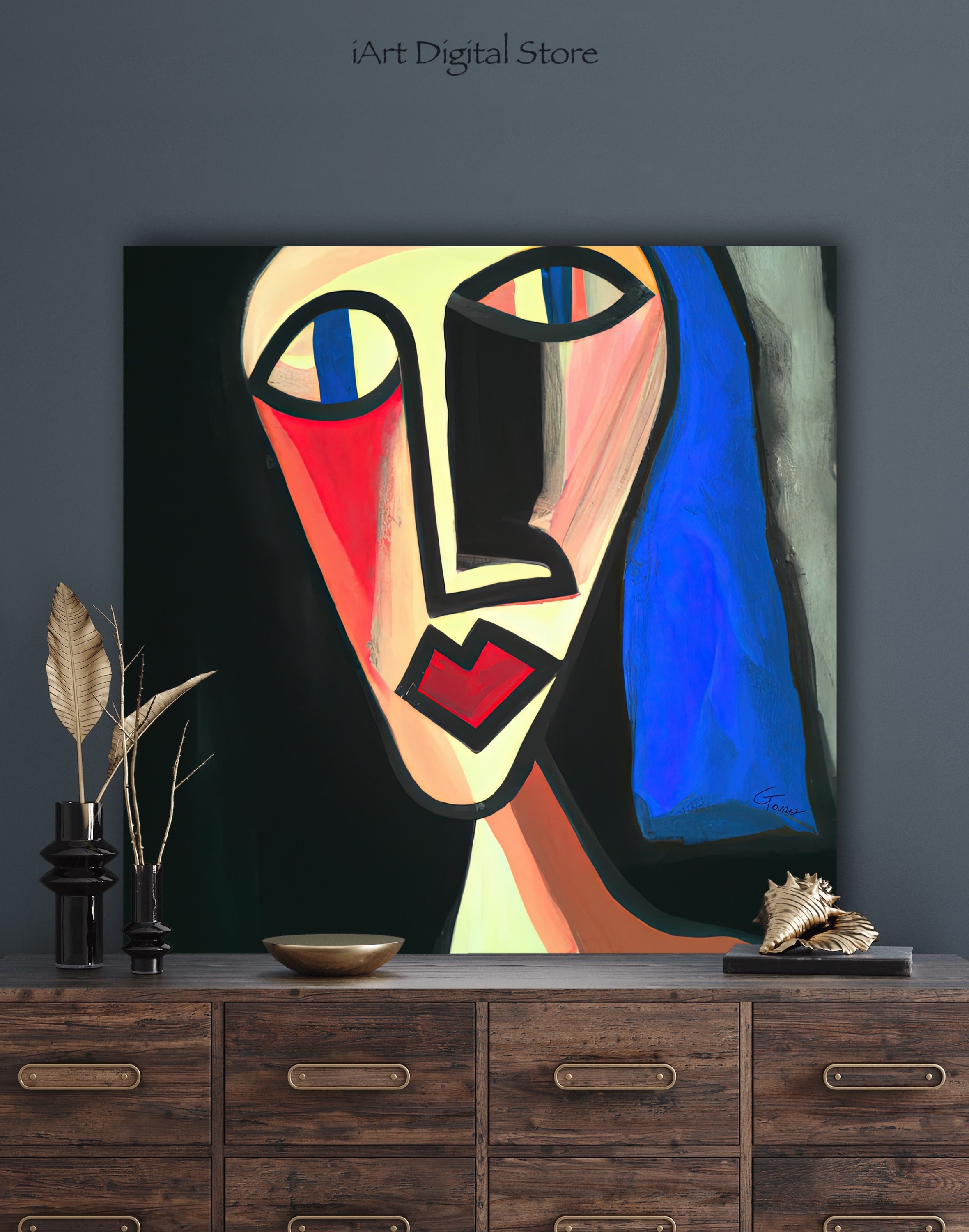 Woman Portrait Picasso Abstract Painting Wall Art Printable - Etsy