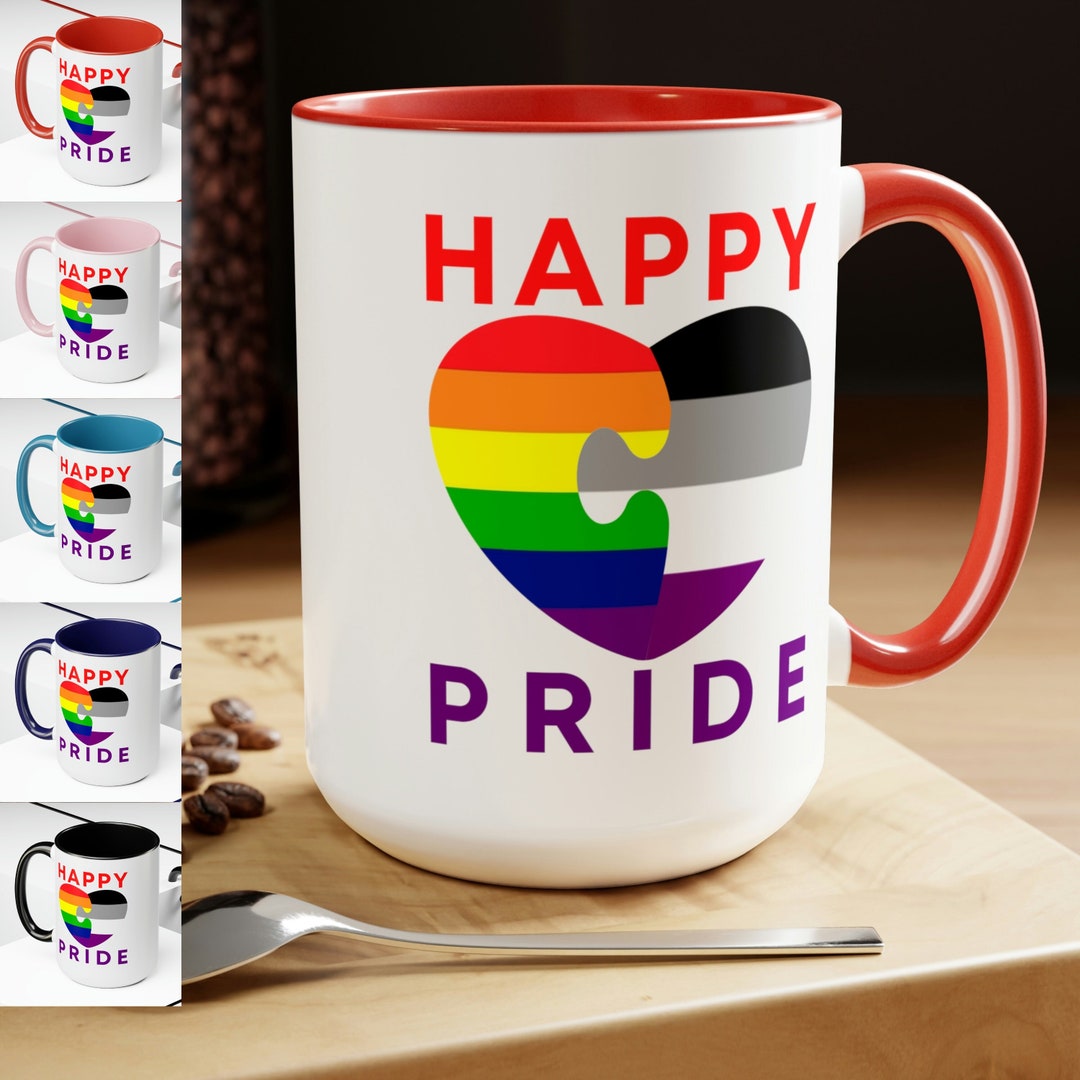 Asexual Rainbow Pride Flag Mug, Asexual Cup, Shirts for Pride, Coffee ...