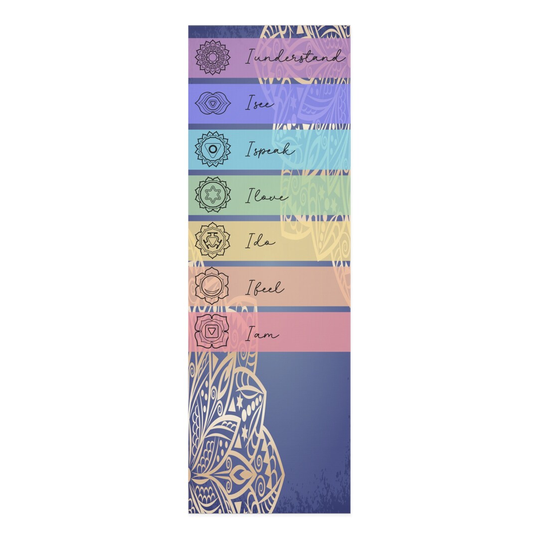 7 Chakra Yoga Mat, Yoga, Meditation, Chakra, Crown, Third Eye, Throat ...