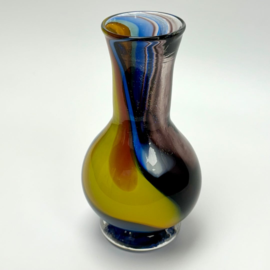 Rainbow-colored Handblown Glass Art Vase - Etsy