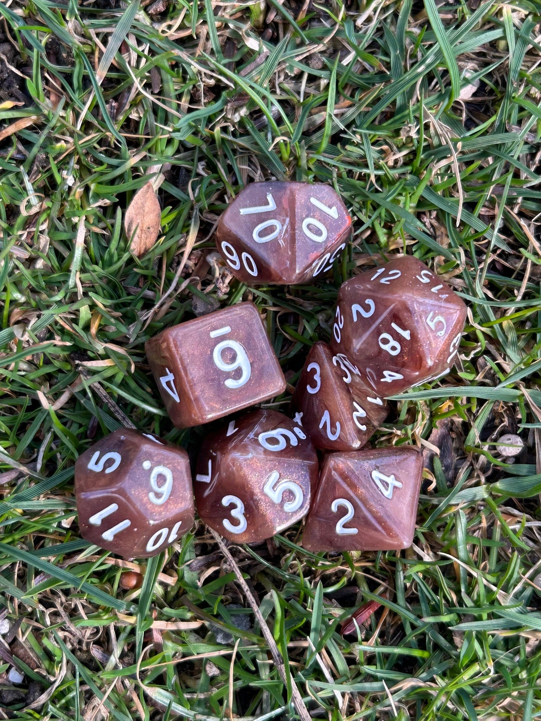Handmade Resin Dice Set for Dnd, Dungeons and Dragons, Round Edge ...
