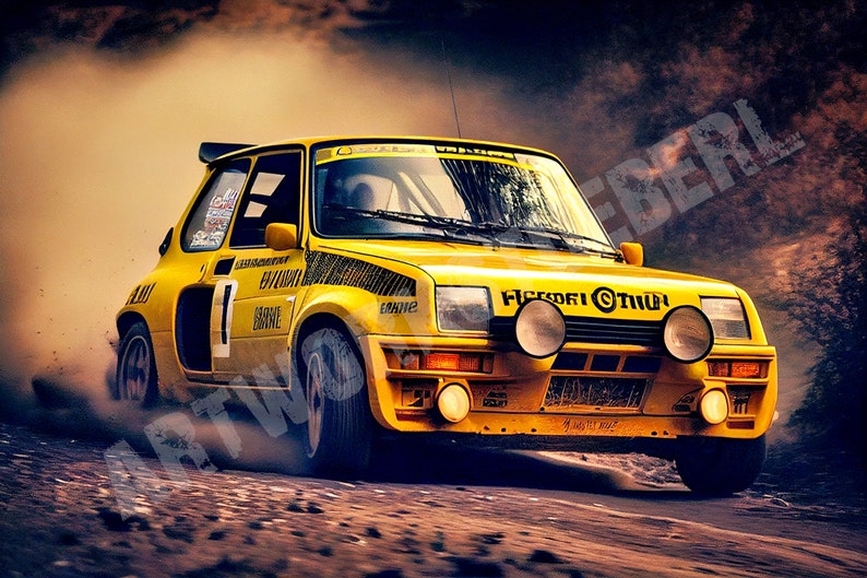 Renault R5 Turbo 80s Rallye Image numérique de haute qualité Imprimable ...