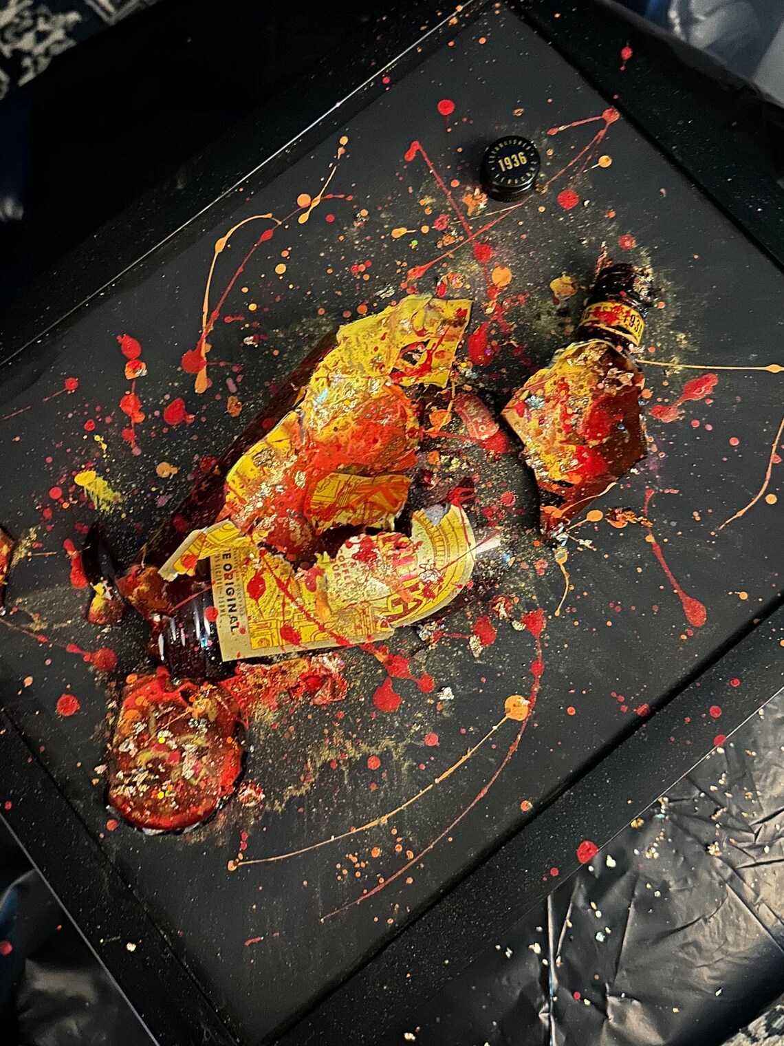 Broken Kahlua Rum & Coffee Liqueur Bottle 14x20 Shattered Bottle Resin ...