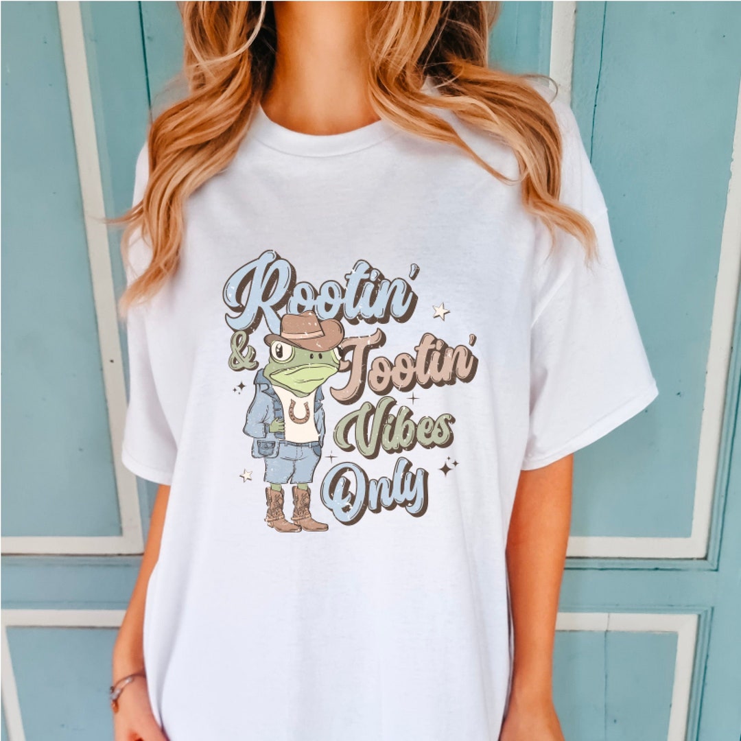 Rootin' Tootin' Vibes Only Frog DTF Transfer, Ready to Press DTF ...