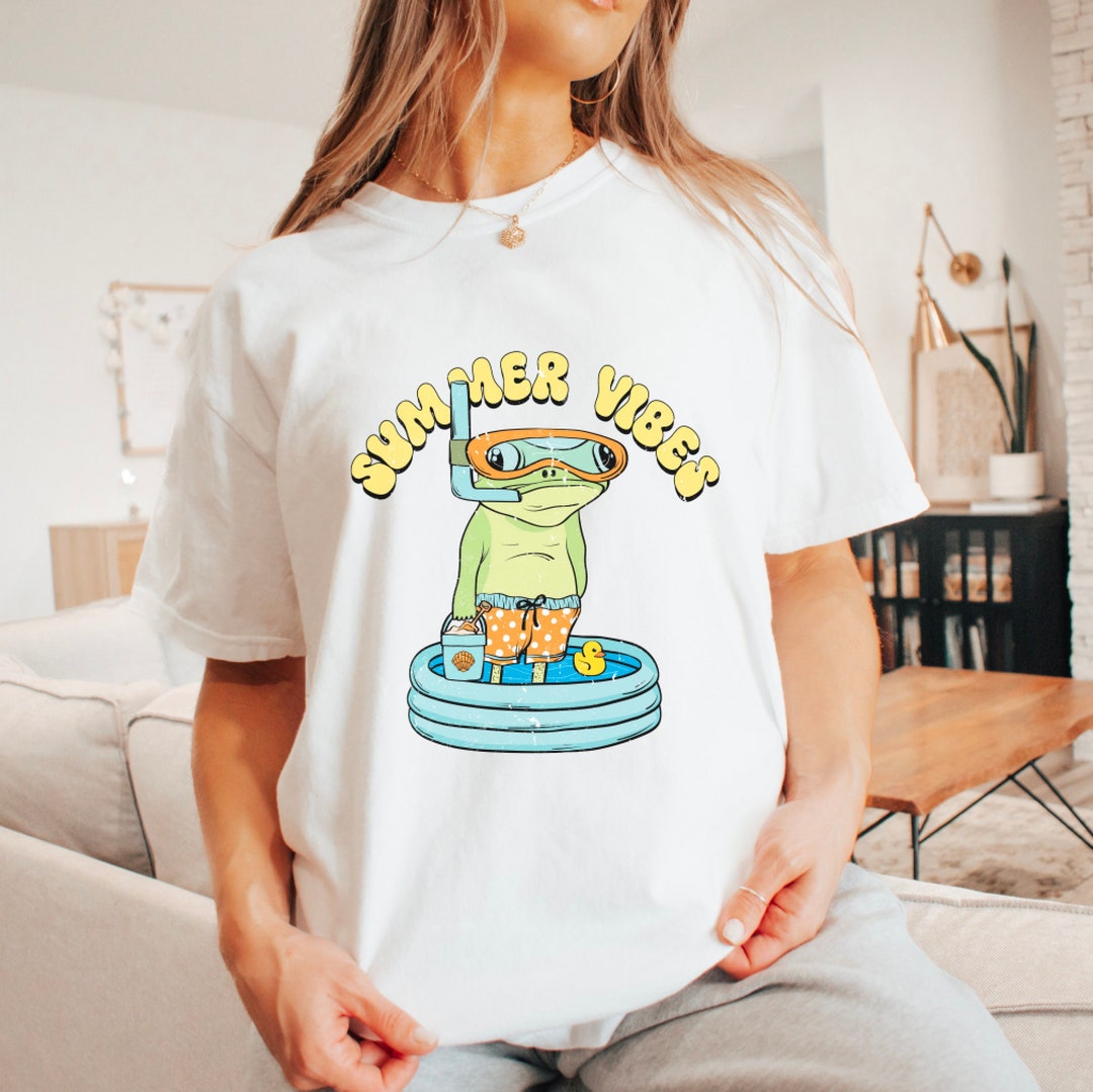 Summer Vibes Frog DTF Transfer, Ready to Press DTF Transfers - Direct ...