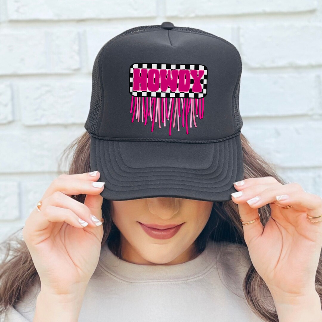 Howdy Pink Fringe Hat DTF Transfer, Ready to Press DTF Transfers ...