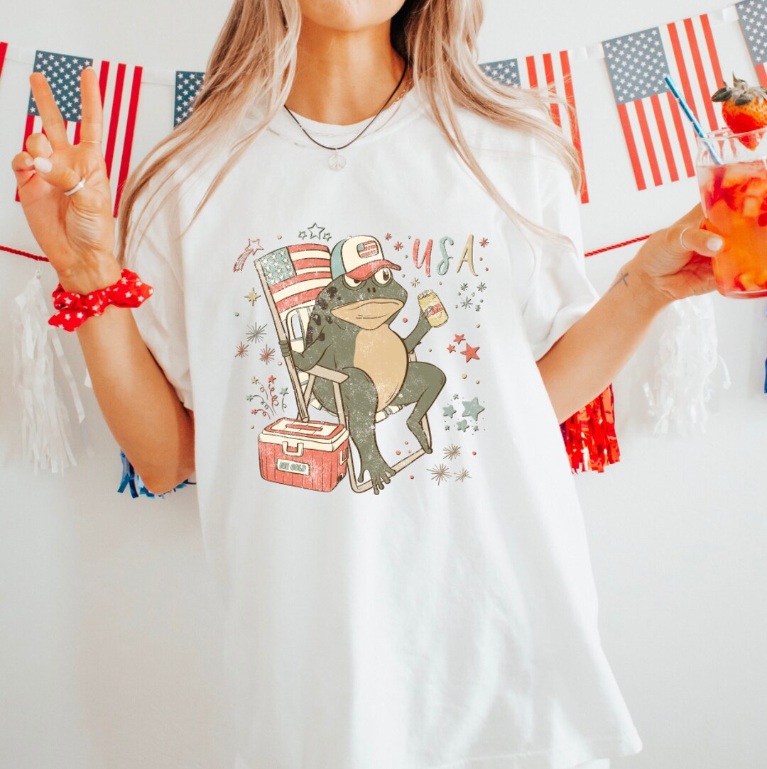 USA Frog 4th of July DTF Transfer, Ready to Press Dtf Transfers ...